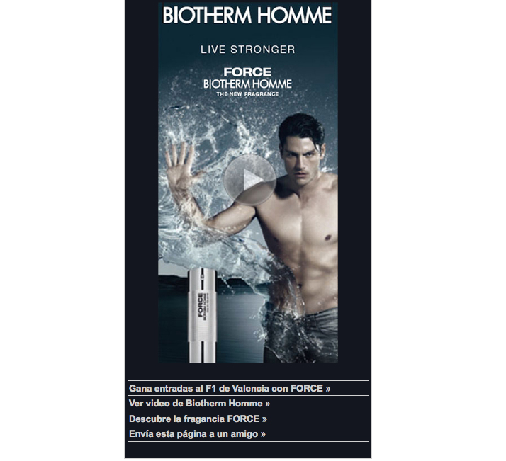 Biotherm Homme da a conocer su nueva fragancia a través del móvil ...